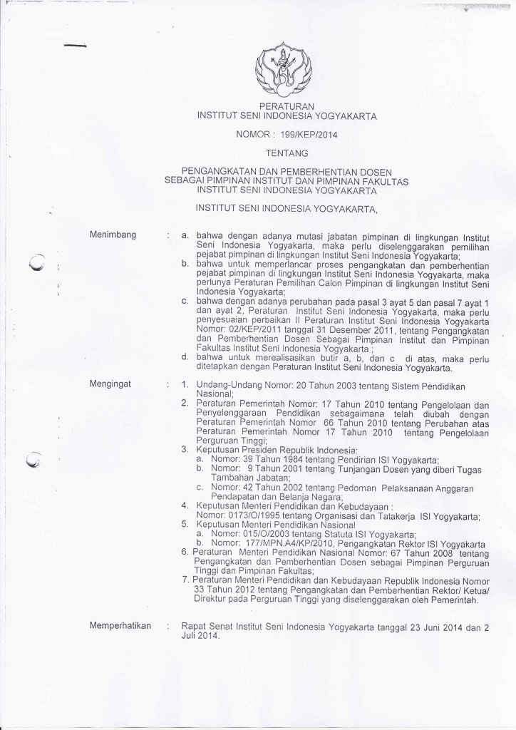 SK Rektor No. 199 2014