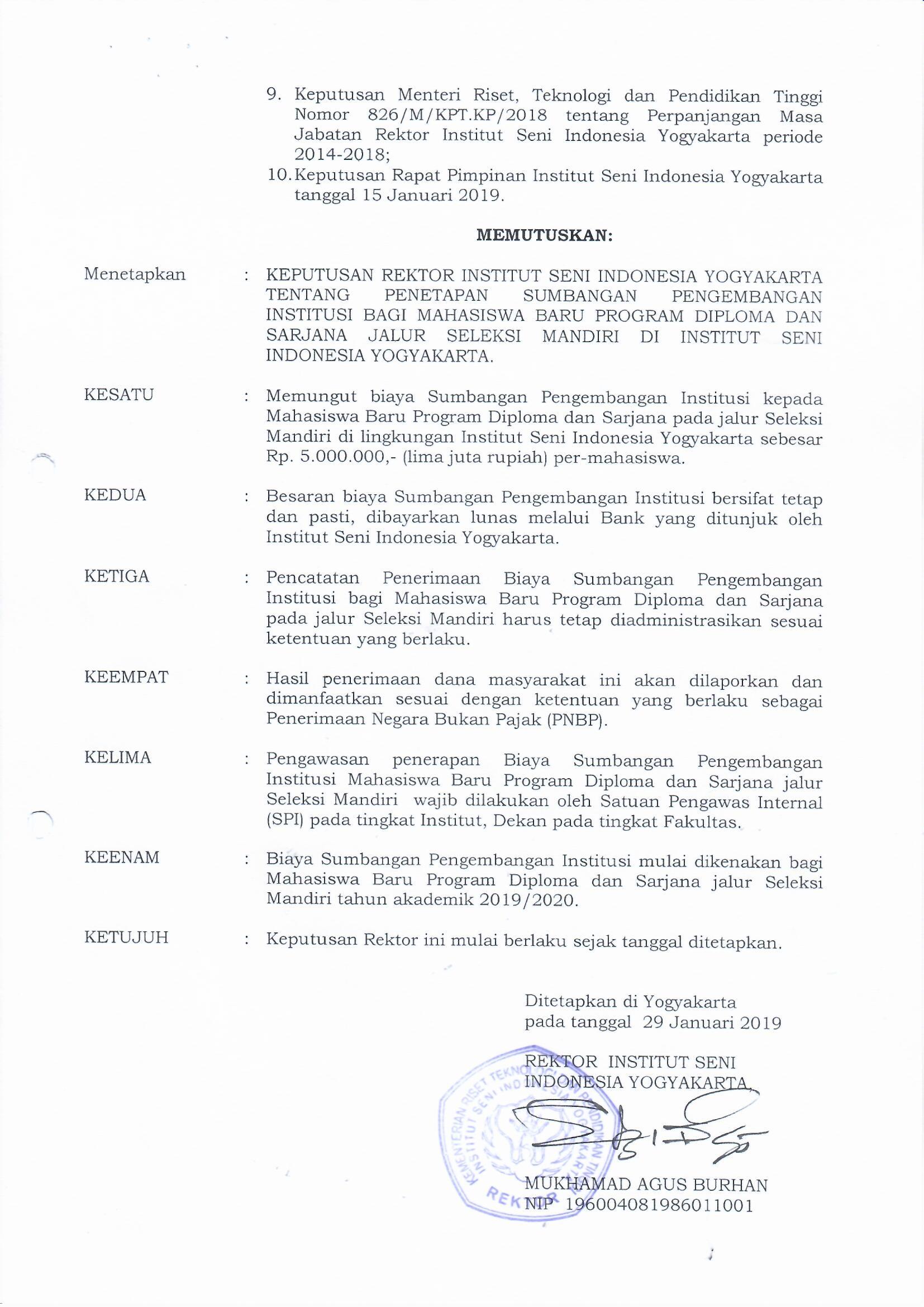 SK Rektor No. 102 2019